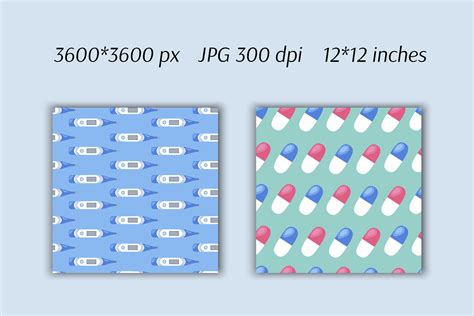 Pharmacy Digital Paper Medical Patterns  Pills Medicines Backgrounds