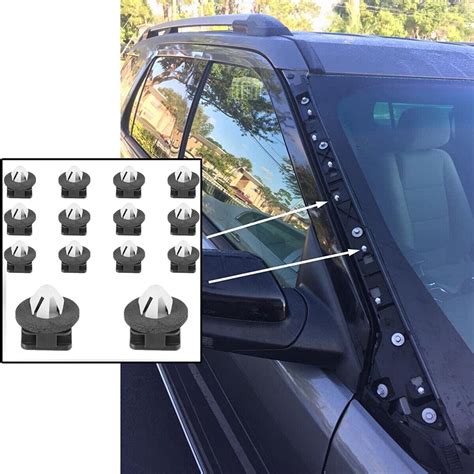 Geartronics 14x A Pillar Trim Front Windshield Molding Clips Kit Ford Explorer 2019 Black