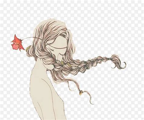 简约麻花辫少女插画png图片素材下载图片编号yjkoozpd 免抠素材网