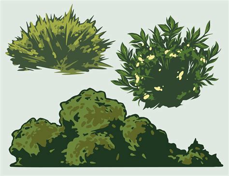 Bushes Vector Bush Drawing Plant Drawing Landscape Painting Tutorial