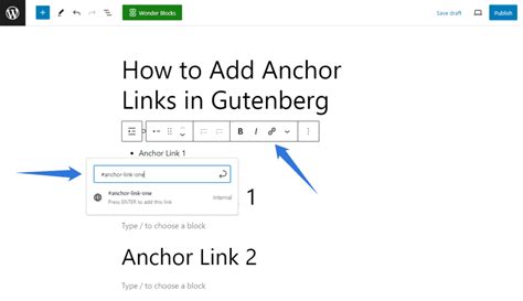 How To Add An Anchor Link In Wordpress And Create Anchor Links
