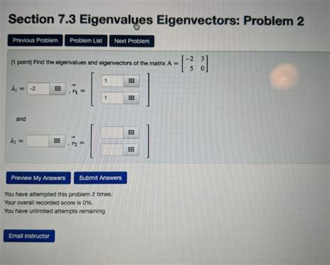 Solved Section 7 3 Eigenvalues Eigenvectors Problem 2