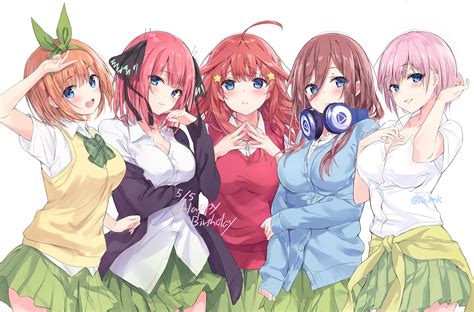 Nakano Nino Nakano Miku Nakano Yotsuba Nakano Itsuki And Nakano Ichika Go Toubun No