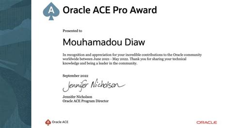 Mouhamadou Diaw On Linkedin Oracle Oracleace