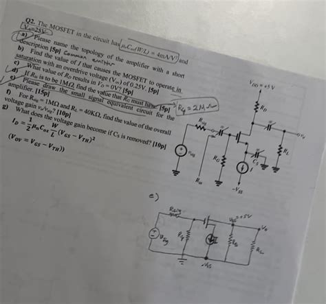 Solved Q The MOSFET in the circuit has PLEASE SOLVE İN Chegg com