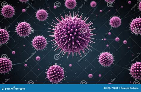 3d Virus Like Structure With Numerous Spikes And Central Sphere Set Against Dark Background