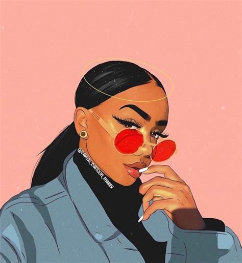Pretty Cartoon Girl With Black Hair