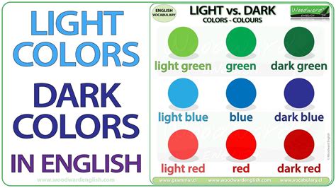 Light Colors Vs Dark Colors In English Youtube