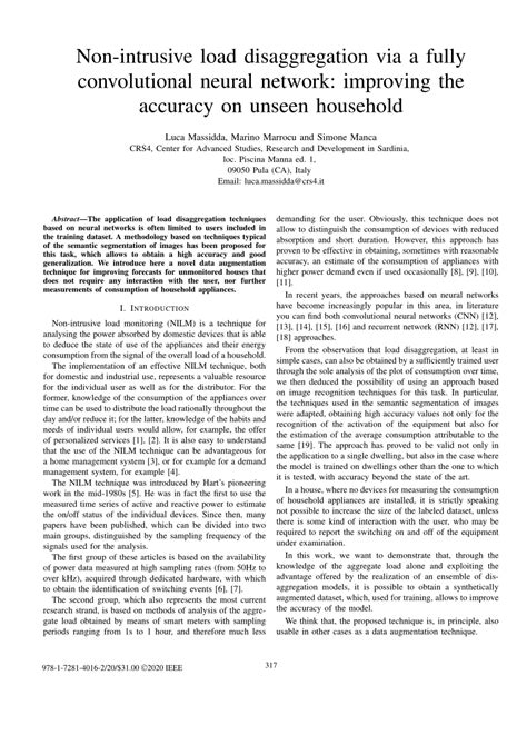 Pdf Non Intrusive Load Disaggregation Via A Fully Convolutional Neural Network Improving The