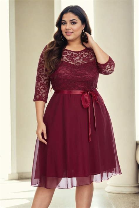 Mirelle Plus Size Short Lace Formal Dress Hello Curve