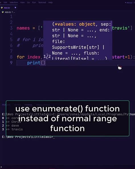 Python Enumerate Function For Printing Arrays Shorts Youtube