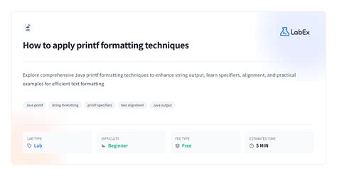How To Apply Printf Formatting Techniques Labex