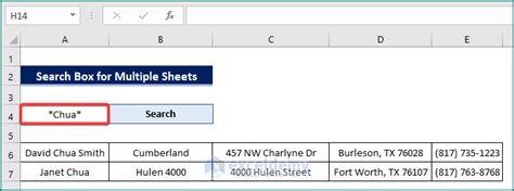 how to create a search box in excel for multiple sheets 2 methods