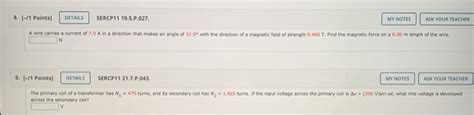 Solved 8 [ 1 Points Details Sercp11 19 5 P 027 My Notes