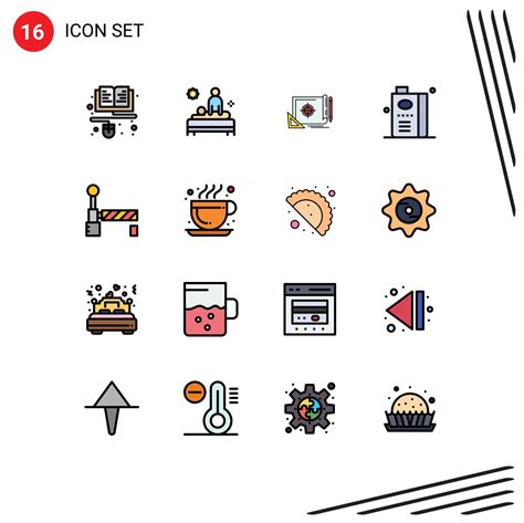 16 Thematic Vector Flat Color Filled Lines And Editable Symbols Of Fruit Drink Spa And Marketing