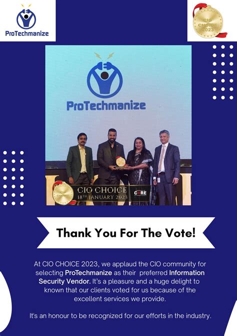 protechmanize on linkedin informationsecurity winner protechmanize ciochoice2023 ciochoice