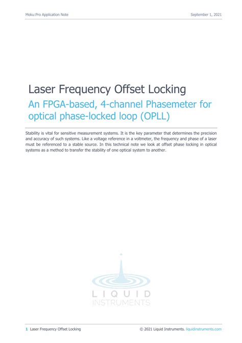 PDF Laser Frequency Offset Locking DOKUMEN TIPS