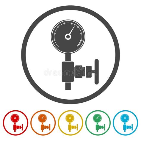 Manometer Pressure Gauge And Vacuum Gauge Icon Stock Vector Illustration Of Control Sign