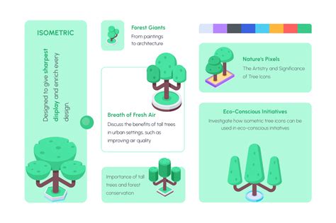 Trees Isometric Icons On Yellow Images Creative Store