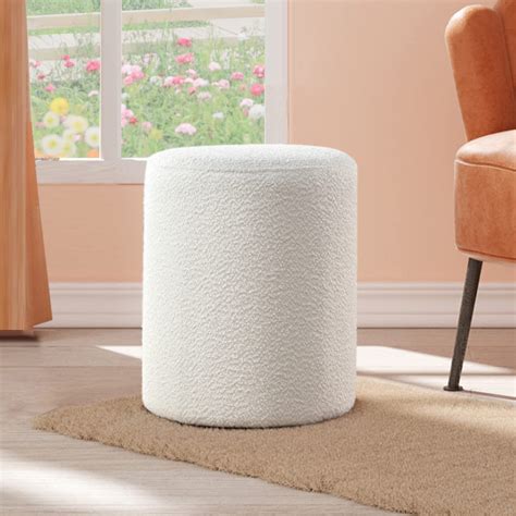 Get Set Style Modern Round Ottoman With Soft Padded Seat