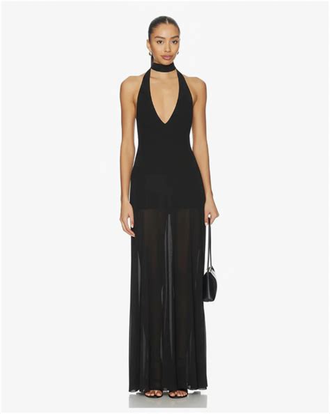Katia Maxi Dress Black Mesh Care Tucker