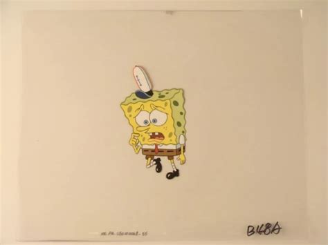Spongebob Production Art Spongebob Looking Unsure Animation Cel From