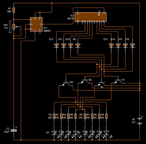 knight rider circuit diagram how to make knight rider led light