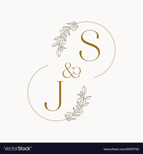Js Logo Initials Wedding Monogram Design Vector Image