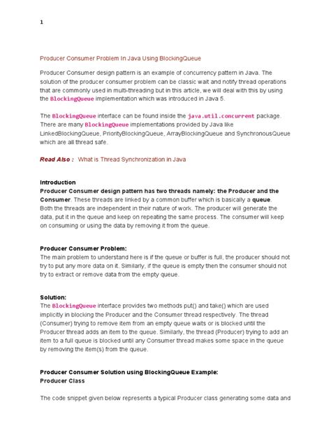 Producer Consumer Problem Pdf Queue Abstract Data Type Information Age