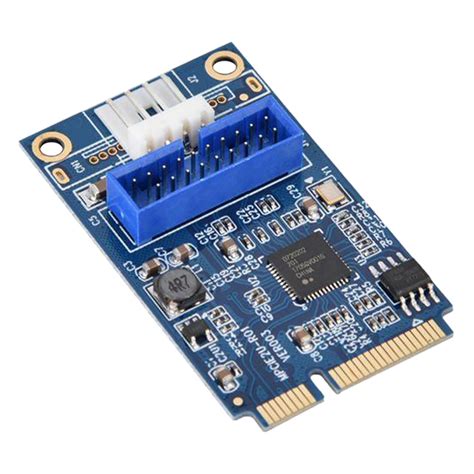 Mini Pci E к Usb3 0 19 контактная передняя плата расширения 2 порта 4 контактный разъем питания