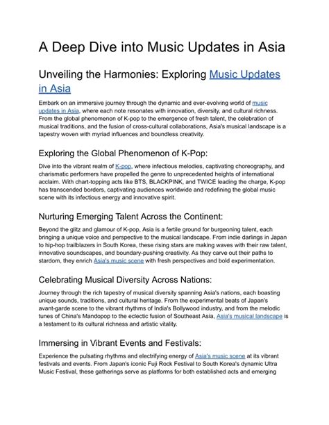 Ppt A Deep Dive Into Music Updates In Asia Powerpoint Presentation