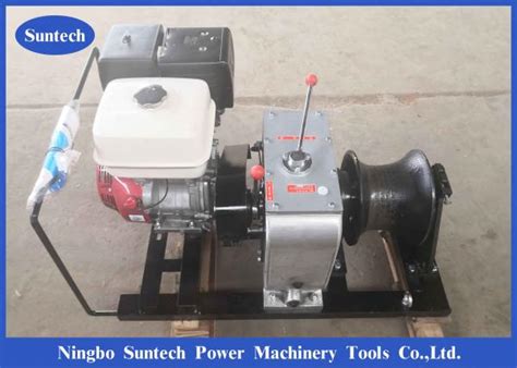 Fast Speed Gas Engine Cable Winch Puller Hoisting Winch In Line Site 9hp Engine Driven Winch