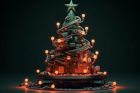 Premium Ai Image Christmas Tree Circuit