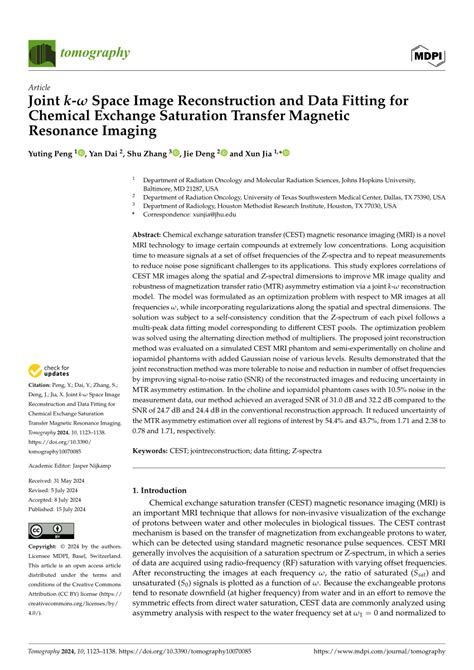 pdf joint k ω space image reconstruction and data fitting for