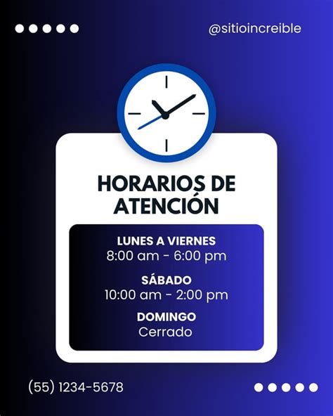 Plantillas De Horario De Atención Gratis Y Personalizables Canva