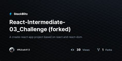 React Intermediate 03challenge Forked Stackblitz