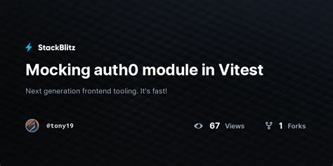 Mocking Auth0 Module In Vitest Stackblitz