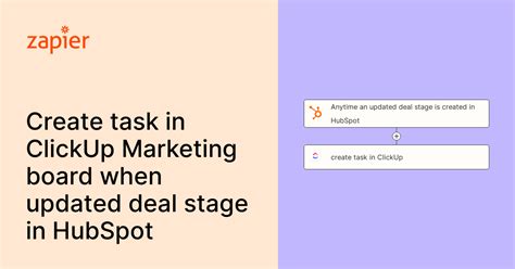 Anytime An Updated Deal Stage Is Created In Hubspot Create Task In Clickup Zapier