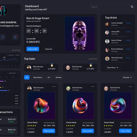Nft Dashboard Ui Design Behance