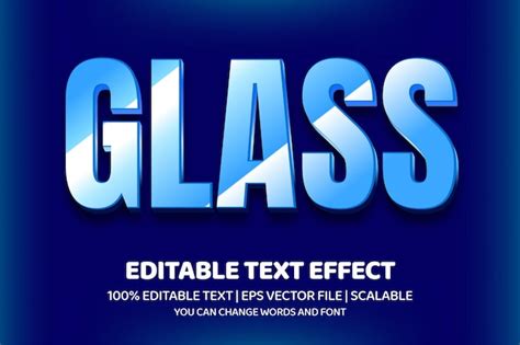 Premium Vector Glass Editable Text Effect