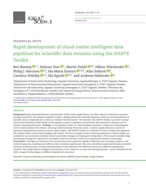 Pdf Rapid Development Of Cloud Native Intelligent Data Pipelines For Scientific Data Streams