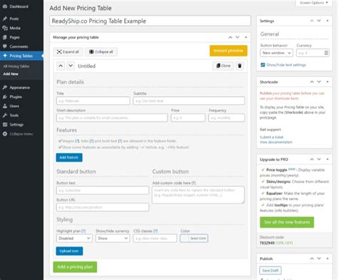 Wordpress Pricing Table Plugin Responsive Cabinets Matttroy