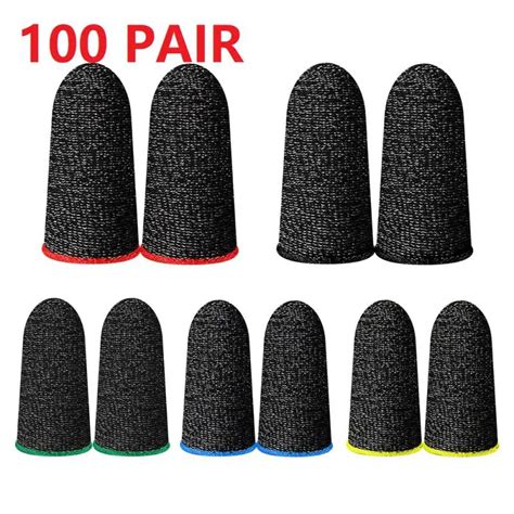 100 Pair Pubg 게임용 손가락 슬리브 통기성 손가락 끝 모바일 게임 손가락 장갑 Sweatproof Anti Slip Fingertip Cover