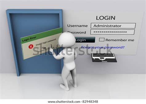 3d Man Closing Invalid Login Error Stock Illustration 82948348 Shutterstock