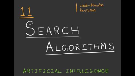 11 Search Algorithms Artificial Intelligence Last Minute Revision