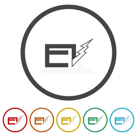 Ev Logo Set Icons In Color Circle Buttons Stock Vector Illustration Of Black Concept 282234016
