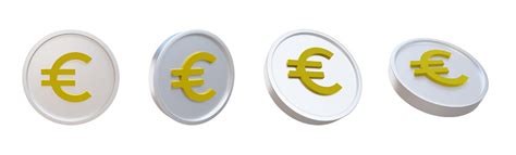 3d 실버 유로 동전은 다른 위치를 가지고 있습니다 3d 렌더링 및 그림 3차원 형태에 대한 스톡 사진 및 기타 이미지 3