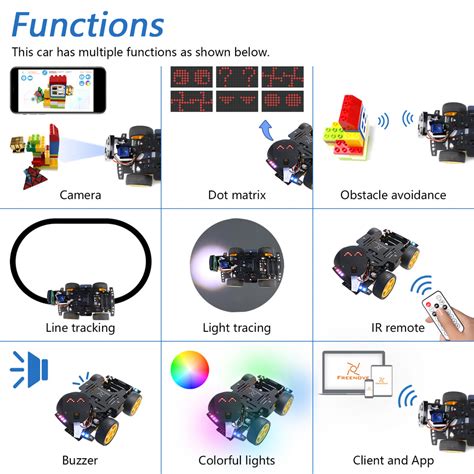 Freenove 4wd Car Kit For Esp32 Cam Camera Wi Fi Bluetooth Dual Core 3