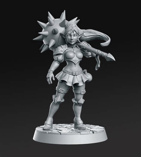 Female Elf Fighter Dnd Miniature Miniatures For Tabletop Etsy