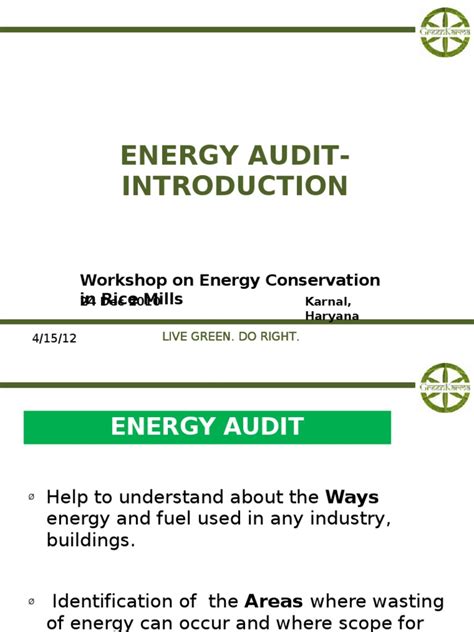 Energy Audit Workshop On Energy Conservation In Rice Mills Pdf Energy Conservation Audit